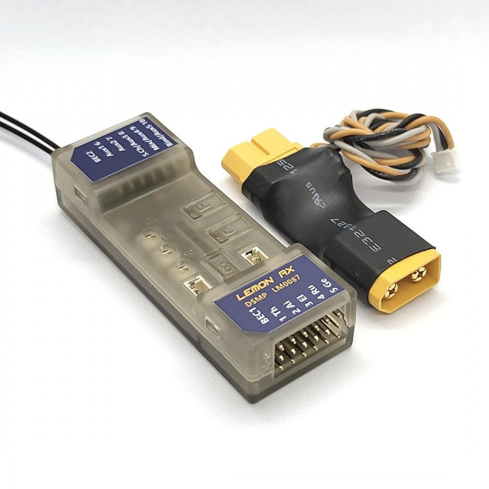 Lemon RX LM0087-XT60X DSMP 10-Ch Telemetry Stabilizer & XT60 Energy Me ...