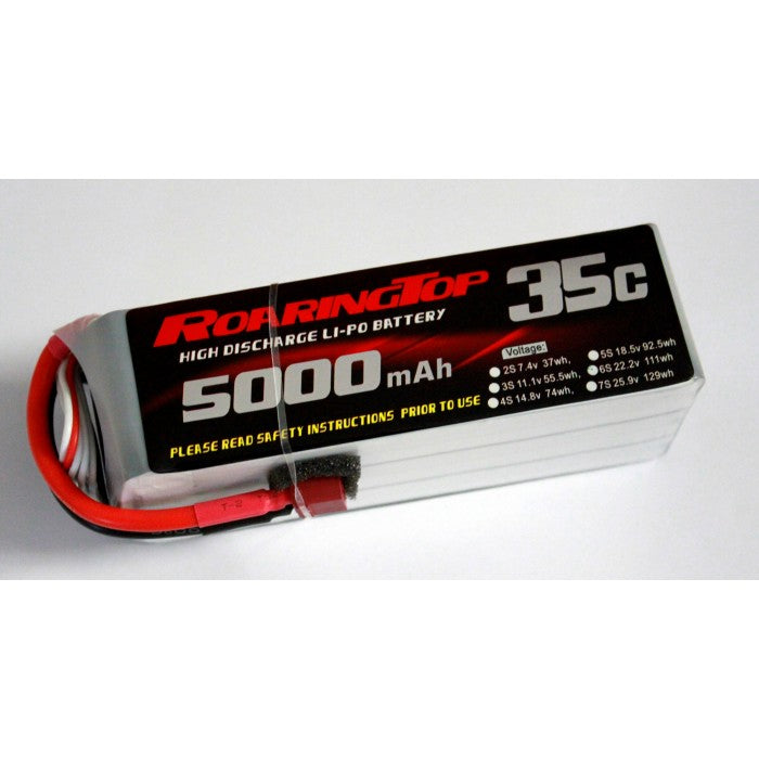 Roaring Top 5000mAh 6s (22.2v) 35C Lipo Battery (EC5) — Altitude Hobbies